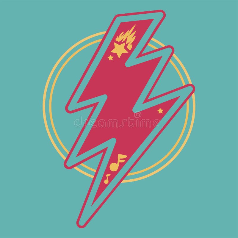 Logotipo Musical Do Molde Com Raio E Notas Ilustração do Vetor ...