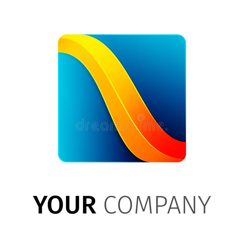 Logotipo Quadrado Azul E Amarelo Ilustração do Vetor - Ilustração de ...