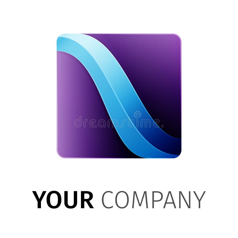 Logotipo Quadrado Roxo E Azul Ilustração do Vetor - Ilustração de ...