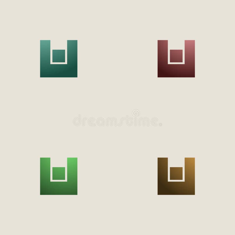 Logotipo Rectangular Con Gradaciones De Color Ilustración del Vector ...