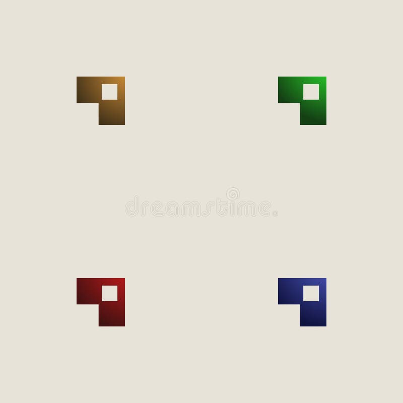 Logotipo Rectangular Con Gradaciones De Color Ilustración del Vector ...