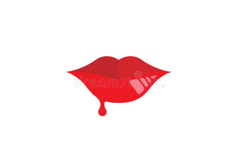 Logotipo Rojo De Los Labios De La Mujer Creativa Ilustración del Vector ...