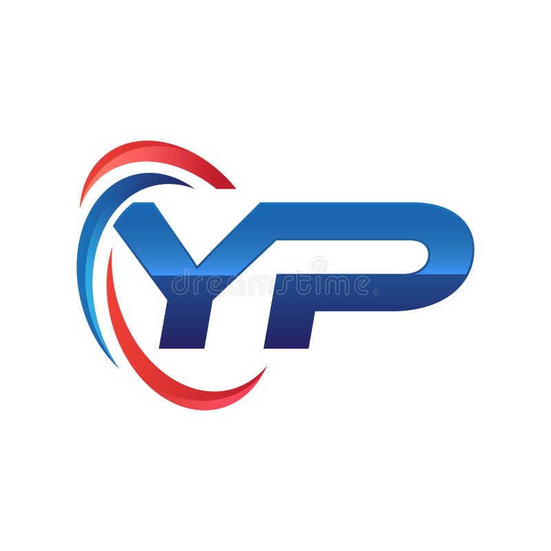 Logotipo Swoosh Del Yp De La Letra Inicial Rojo Y Azul Ilustración Del