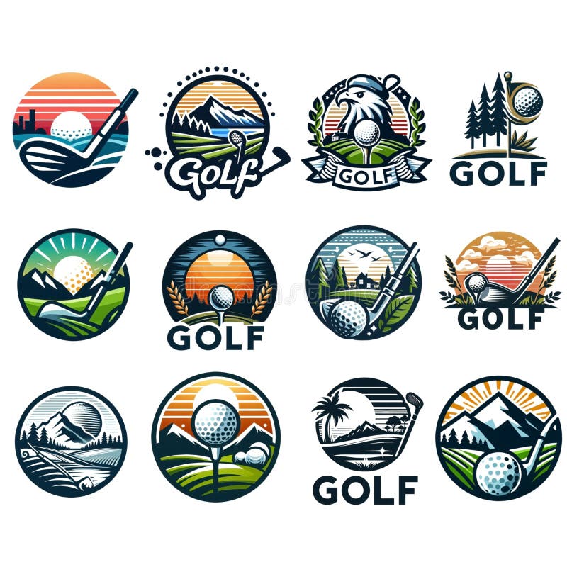 Logotipos de golf stock de ilustración. Ilustración de sans - 341750803