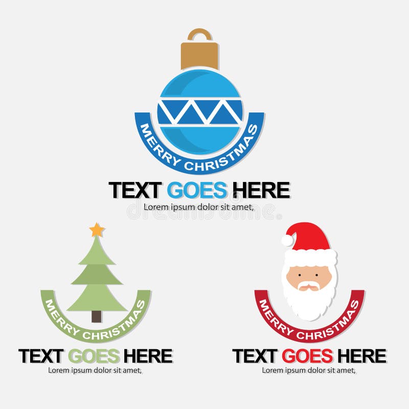 Logotipos De La Navidad/iconos, Banderas Ilustración del Vector ...