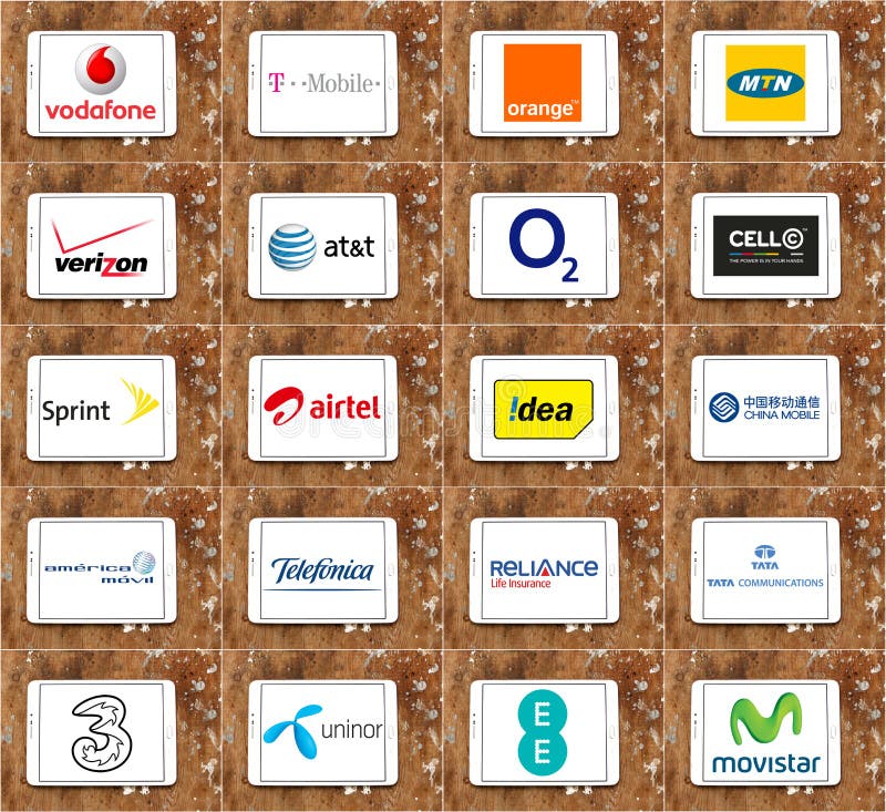 Logotipos Del Operador Móvil Fotografía editorial - Imagen de ...