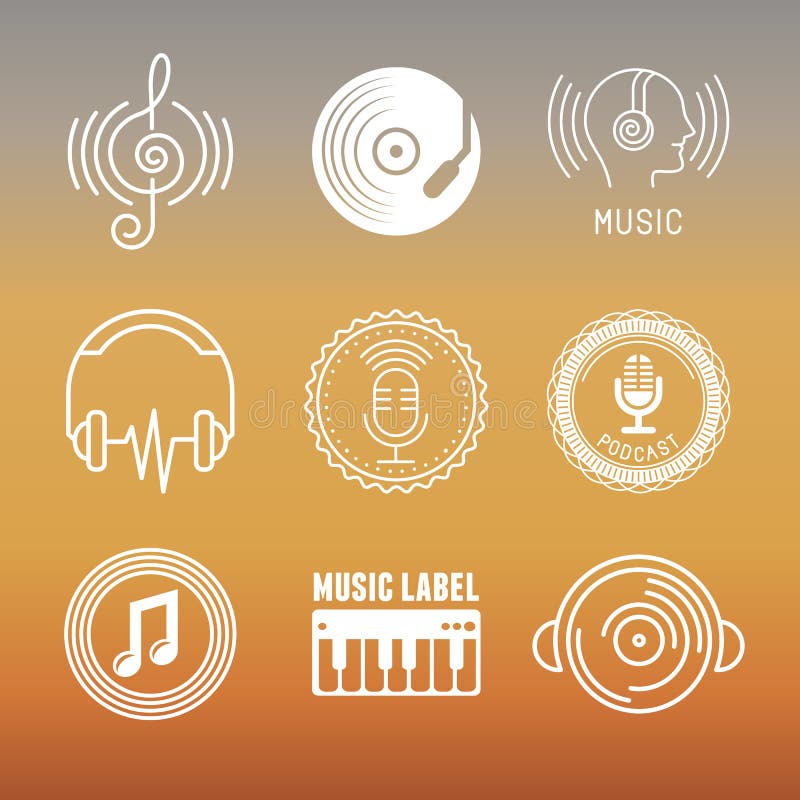 Logotipos E Iconos Musicales Del Vector Ilustración del Vector ...