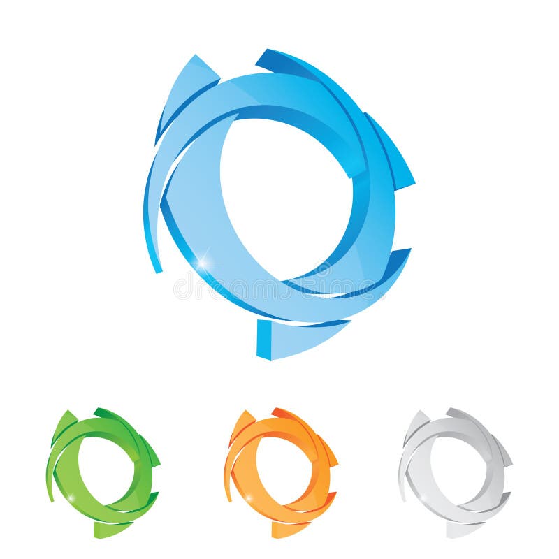 Five Chasing Arrows in a Circle in Cool Tones Stock Vector ...