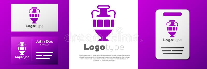 Logotype Ancient Amphorae Icon Isolated on White Background. Logo ...
