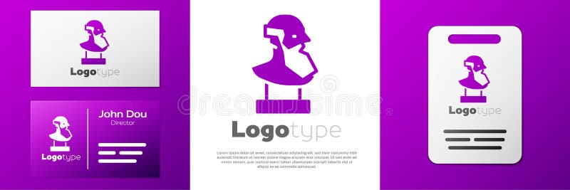 Logotype Ancient Bust Sculpture Icon Isolated on White Background. Logo ...
