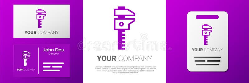 Logotype Calliper or Caliper and Scale Icon Isolated on White ...