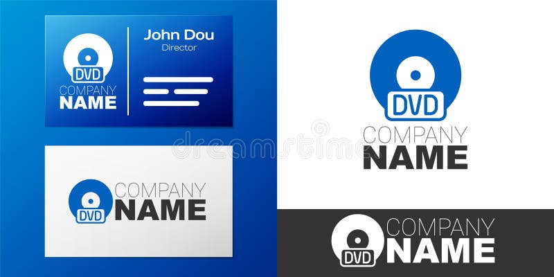 Logotype CD or DVD Disk Icon Isolated on White Background. Compact Disc ...