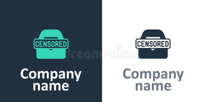 Logotype Censored Stamp Icon Isolated on White Background. Logo Design ...