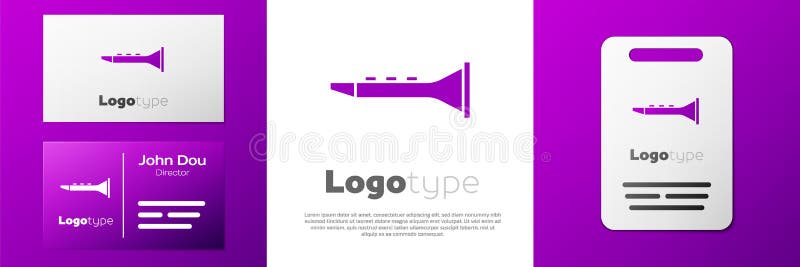 Logotype Clarinet Icon Isolated on White Background. Musical Instrument ...