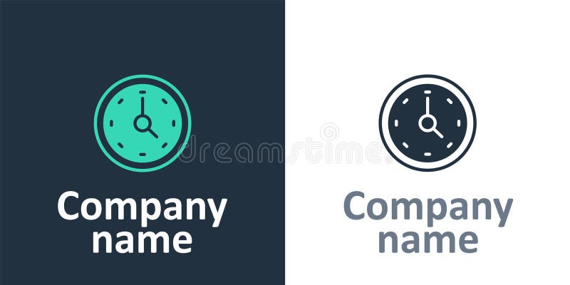 Logotype Clock Icon Isolated on White Background. Time Symbol. Logo ...