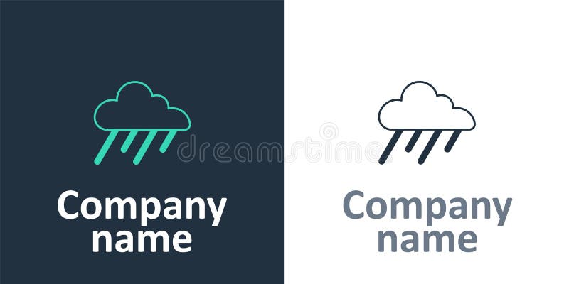 Logotype Cloud with Rain Icon Isolated on White Background. Rain Cloud ...