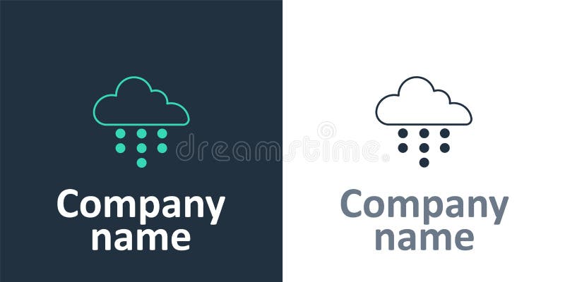 Logotype Cloud with Rain Icon Isolated on White Background. Rain Cloud ...