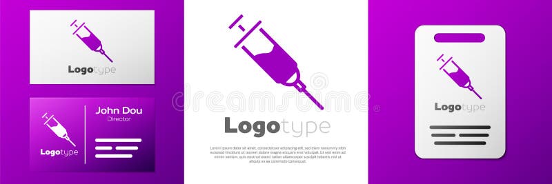 Logotype Doping Syringe Icon Isolated on White Background. Logo Design ...