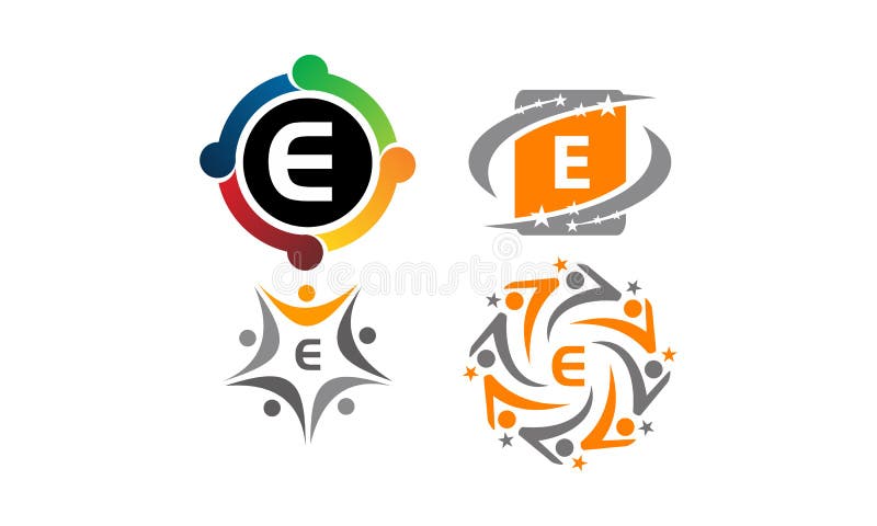 Logotype E Modern Template Set Stock Vector - Illustration of coach ...