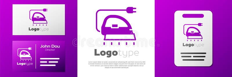 Logotype Electric Iron Icon Isolated on White Background. Steam Iron ...