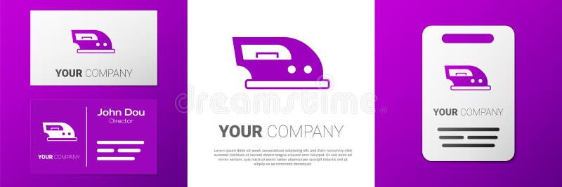 Logotype Electric Iron Icon Isolated on White Background. Steam Iron ...