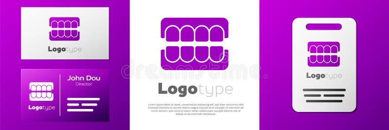 Logotype False Jaw Icon Isolated on White Background. Dental Jaw or ...