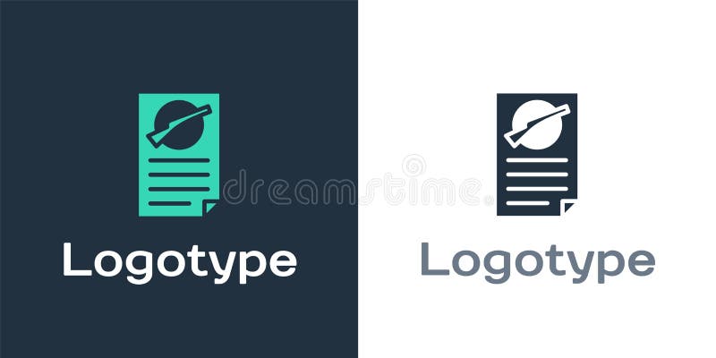 Logotype Firearms License Certificate Icon Isolated on White Background ...