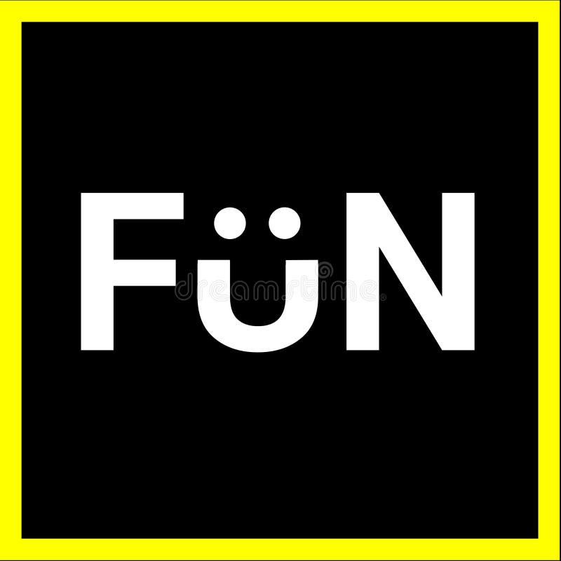 Logotype FUN Smile Square. Icon Sign Wallpaper. Ilustration for ...