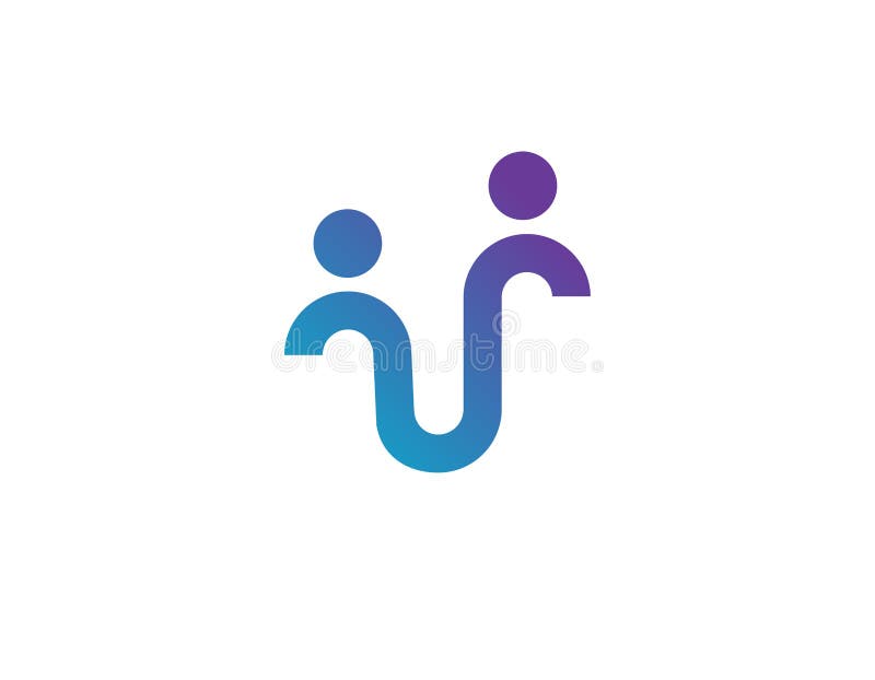 Logotype Geometric Icon Two People Business Company Stock Vector ...