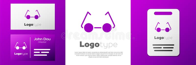 Logotype Glasses Icon Isolated on White Background. Eyeglass Frame ...