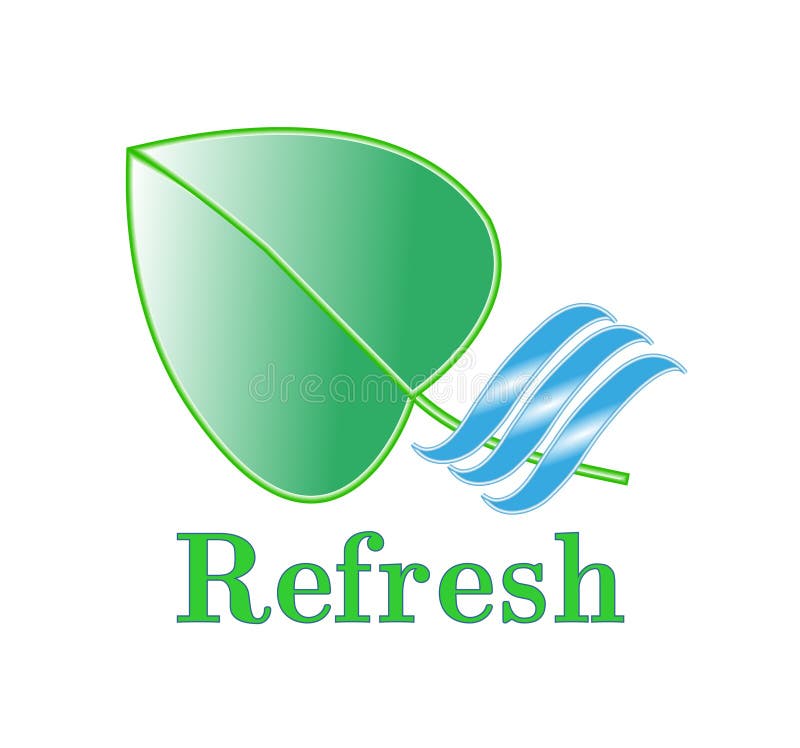Logotype with Green Foliage and the Inscription Refresh Stock Vector ...