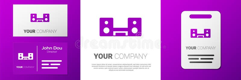 Logotype Home Stereo with Two Speakers Icon Isolated on White ...