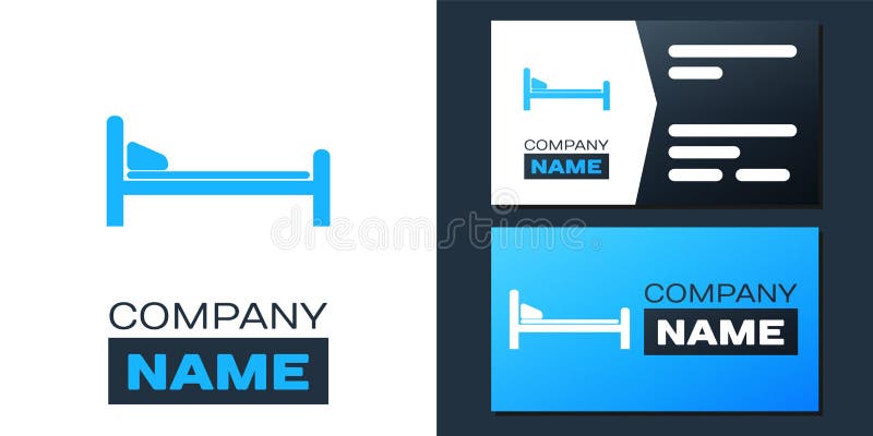 Logotype Hospital Bed Icon Isolated on White Background. Logo Design ...