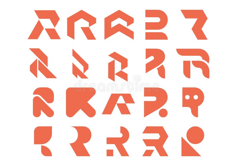 Logotype Letter R Element Set Stock Vector - Illustration of initial ...