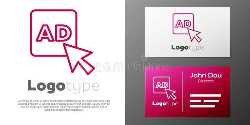 Logotype Line Advertising Icon Isolated on White Background. Concept of ...