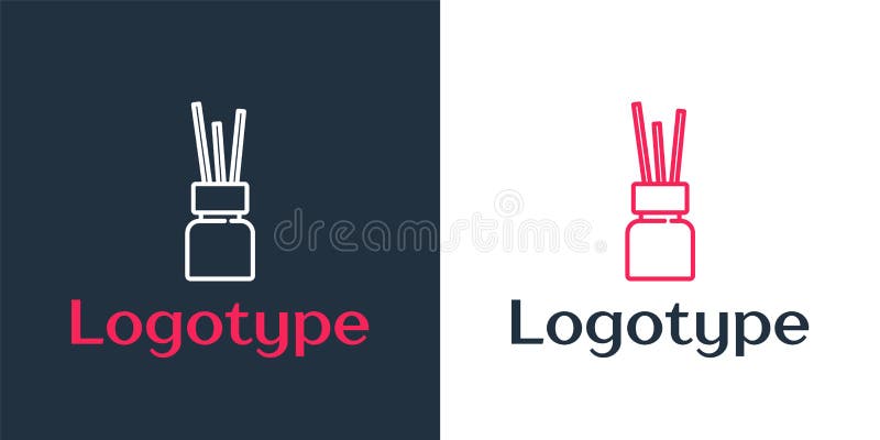 Logotype Line Aroma Diffuser Icon Isolated on White Background. Glass ...