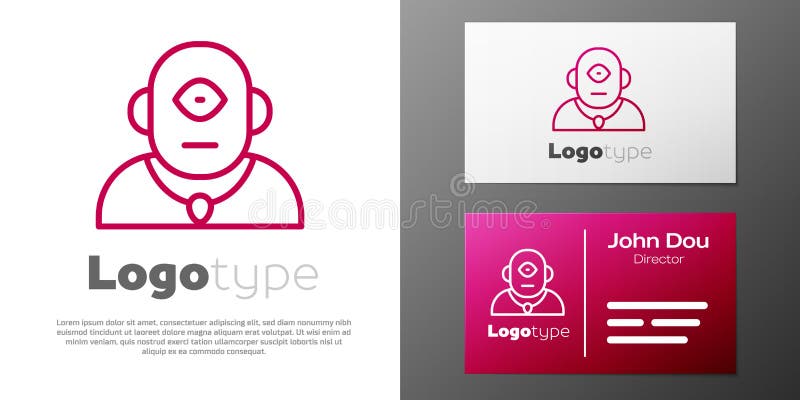 Logotype Line Cyclops Icon Isolated on White Background. Logo Design ...
