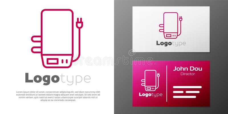 Logotype Gas Boiler with a Burning Fire Icon Isolated on White ...