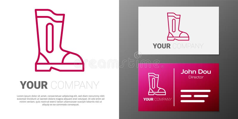 Logotype Line Fire Boots Icon Isolated on White Background. Logo Design ...