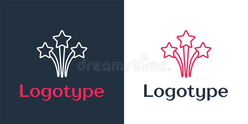 Logotype Line Firework Icon Isolated on White Background. Concept of ...