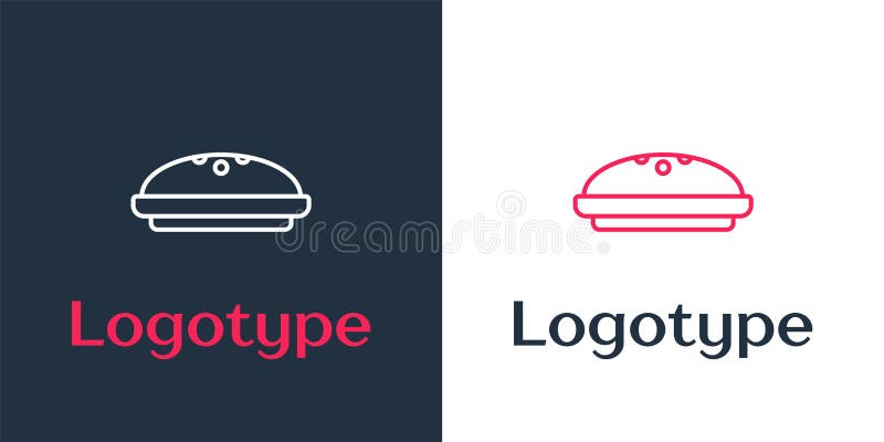 Logotype Line Homemade Pie Icon Isolated on White Background. Logo ...