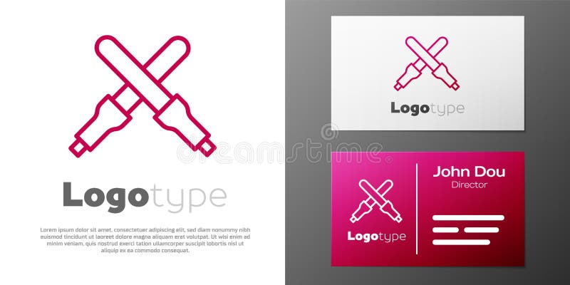Logotype Line Marshalling Wands for the Aircraft Icon Isolated on White ...