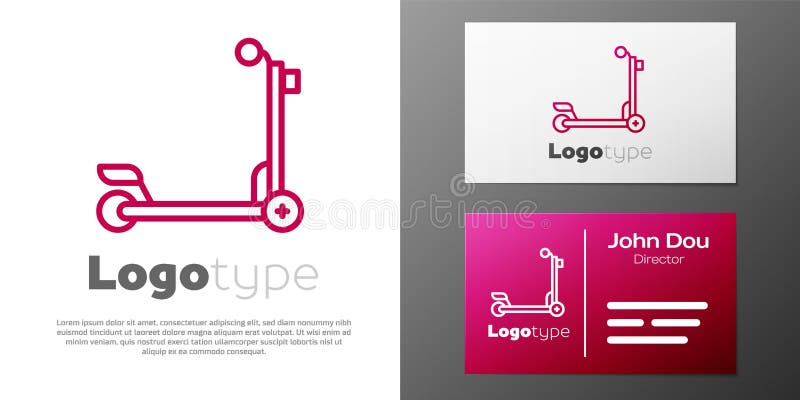 Logotype Line Scooter Icon Isolated on White Background. Logo Design ...
