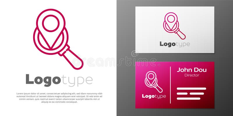 Logotype Line Search Location Icon Isolated on White Background ...