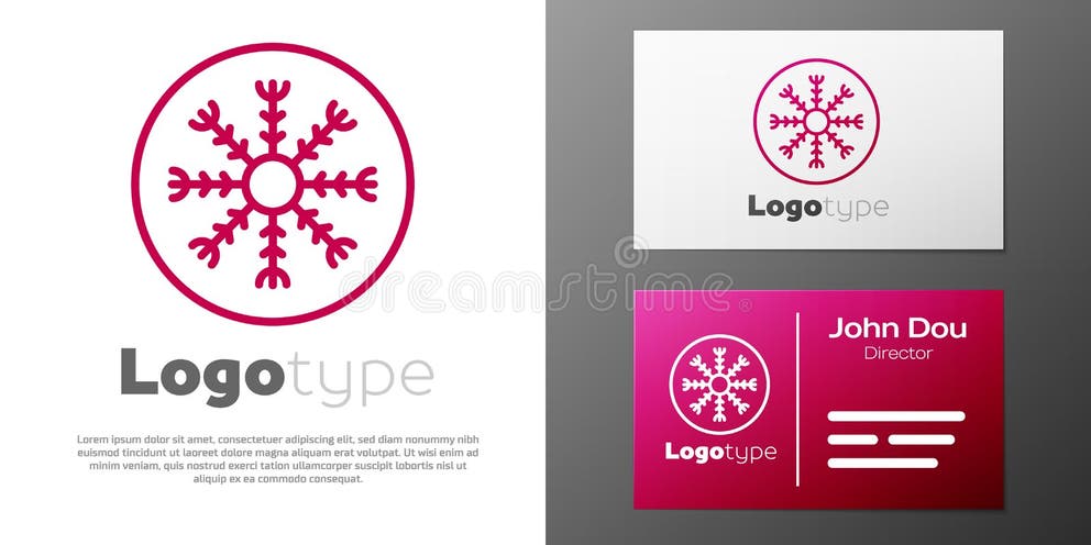 Logotype Line Snowflake Icon Isolated on White Background. Logo Design ...