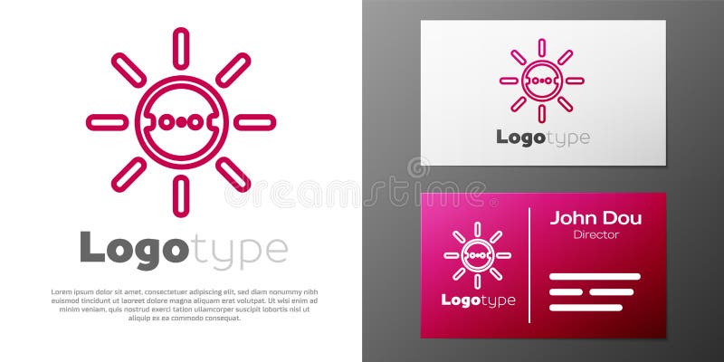 Logotype Line Solar Energy Panel Icon Isolated on White Background. Sun ...