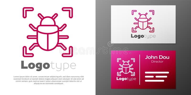 Logotype Line System Bug Concept Icon Isolated on White Background ...