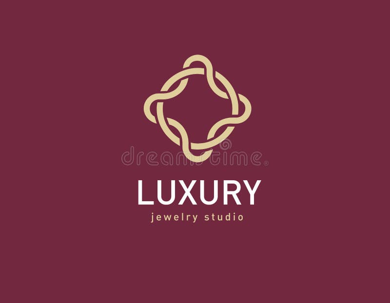 Logotype Linear Gold Chain Jewelry Studio Stock Vector - Illustration ...