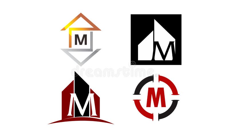Logotype M Modern Template Set Stock Vector - Illustration of bundle ...