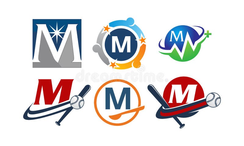 Logotype M Modern Template Set Stock Vector - Illustration of brand ...